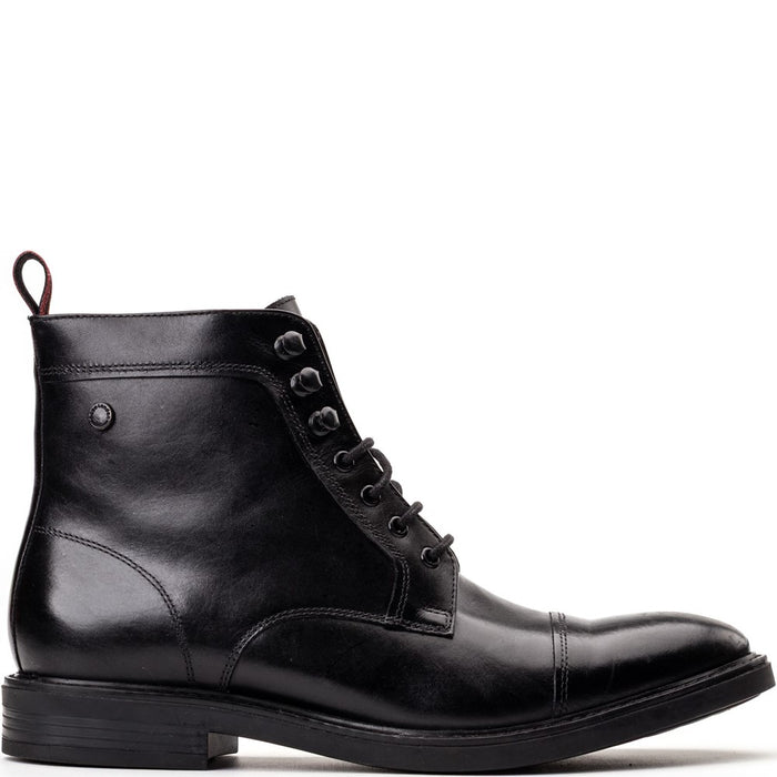 Men's Black Leather Plymouth Toe Cap Boots | Base London