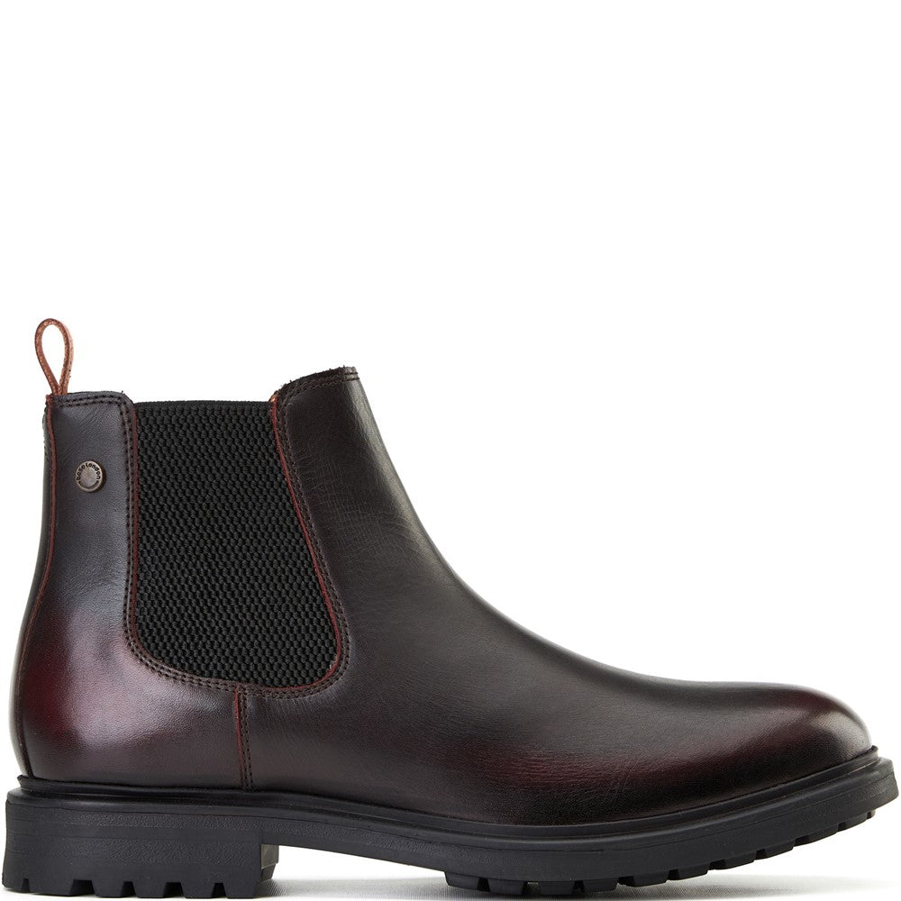 Men's Burgundy Leather Roebuck Chelsea Boots | Base London