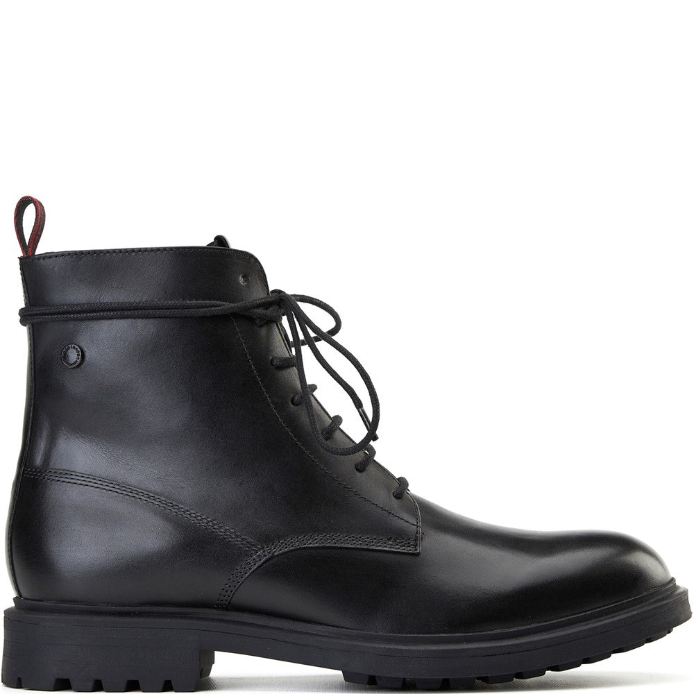 Men's Black Leather Brunel Lace-up Boots | Base London