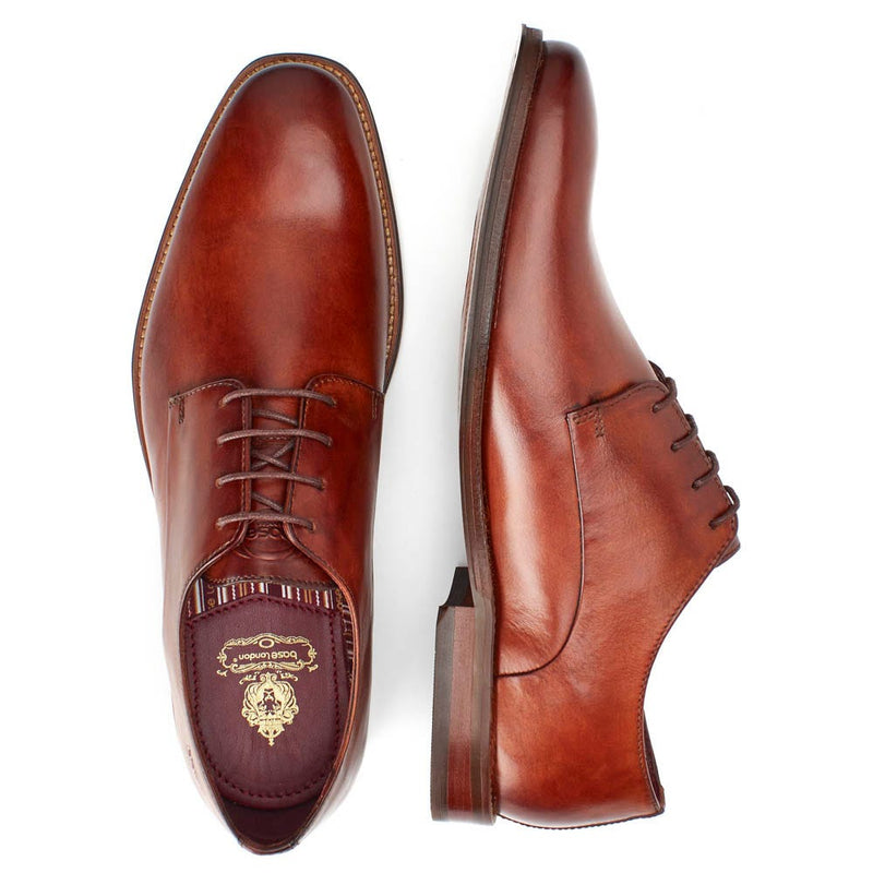 Men's Tan Leather Marley Washed Derby Shoes – Base London